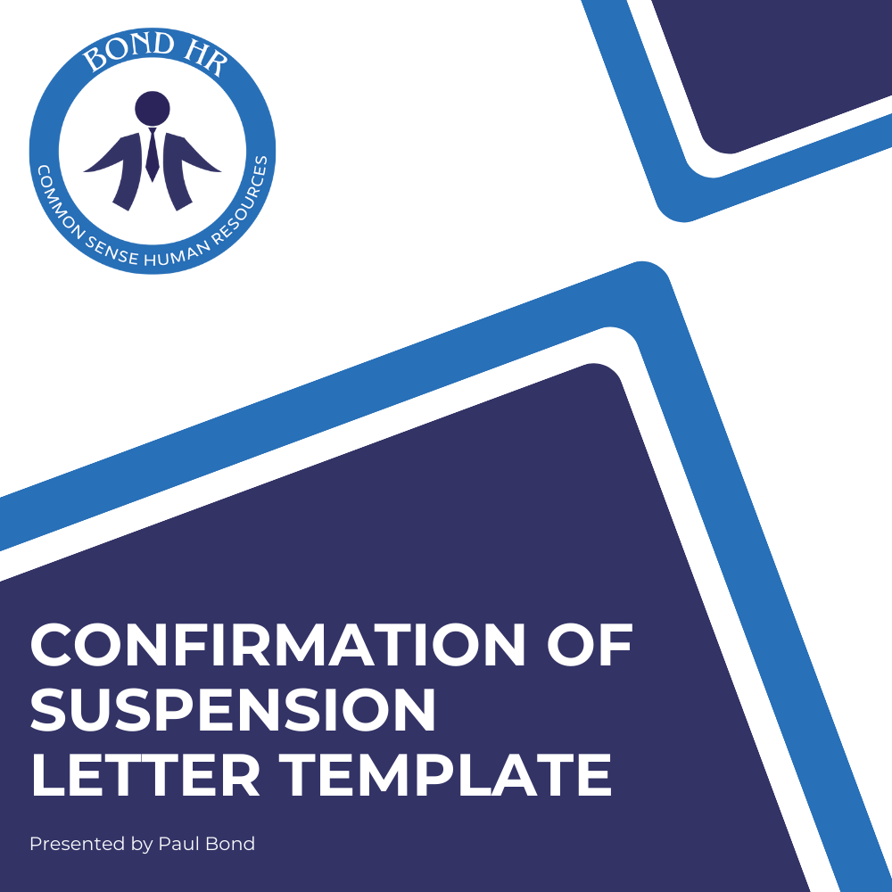 Confirmation of Suspension Letter Template - Bond HR